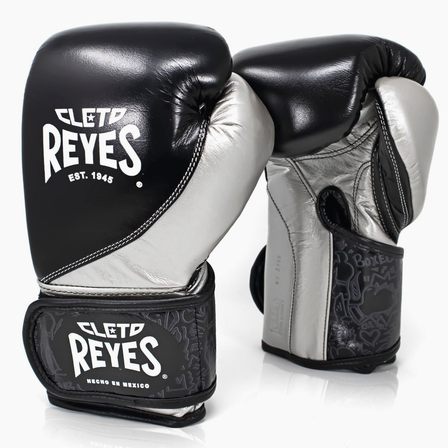 Gants de boxe Cleto Reyes Entraînement de haute précision CE7 Noir-Argent – Combat Arena